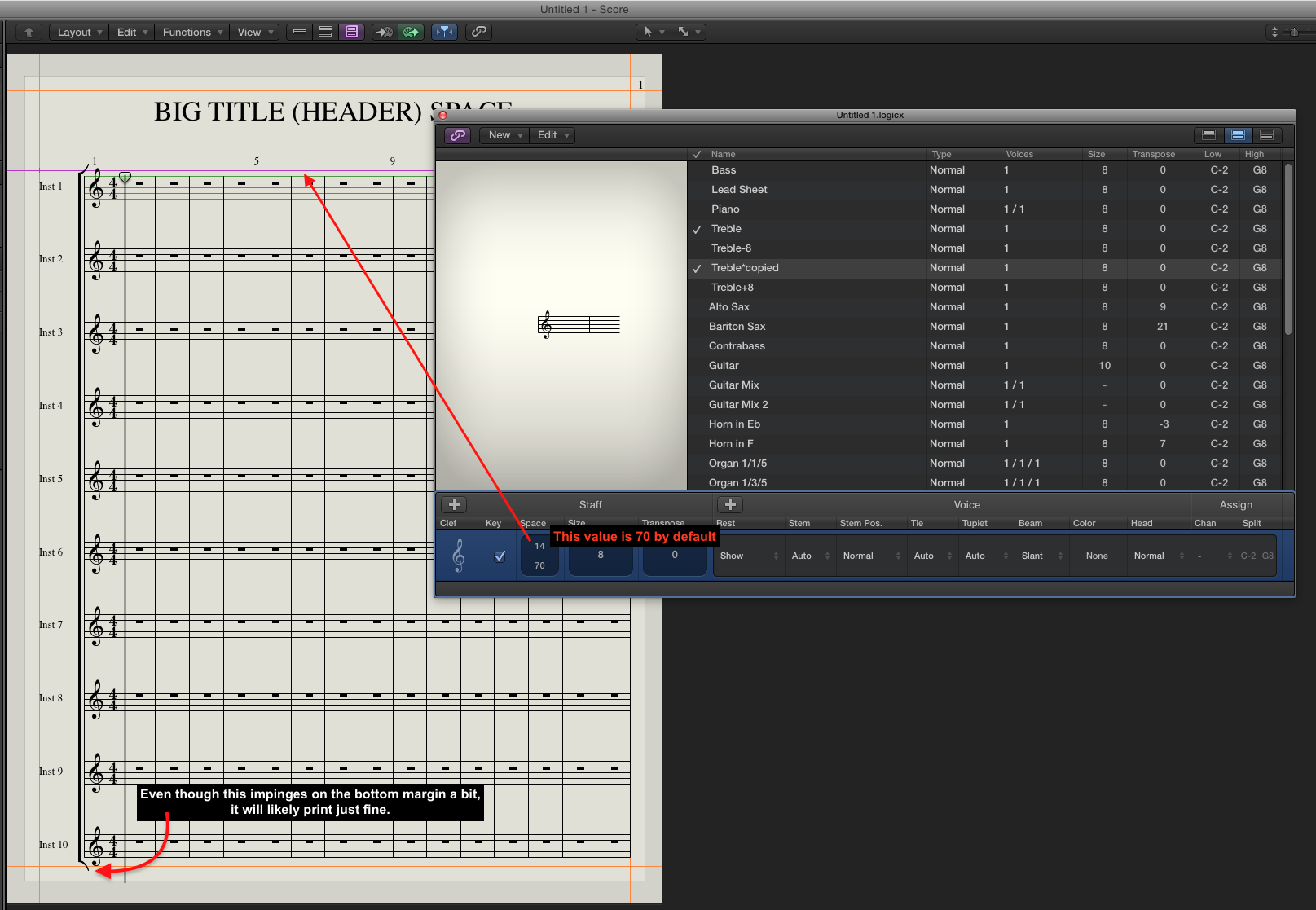 Varying Number of Staves in Score Layout - Logic Pro - Logic Pro Help