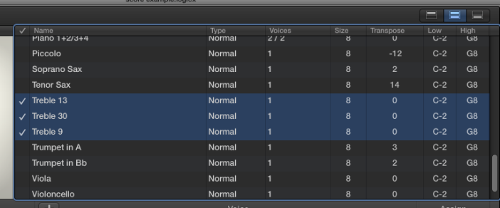 Varying Number of Staves in Score Layout - Logic Pro - Logic Pro Help