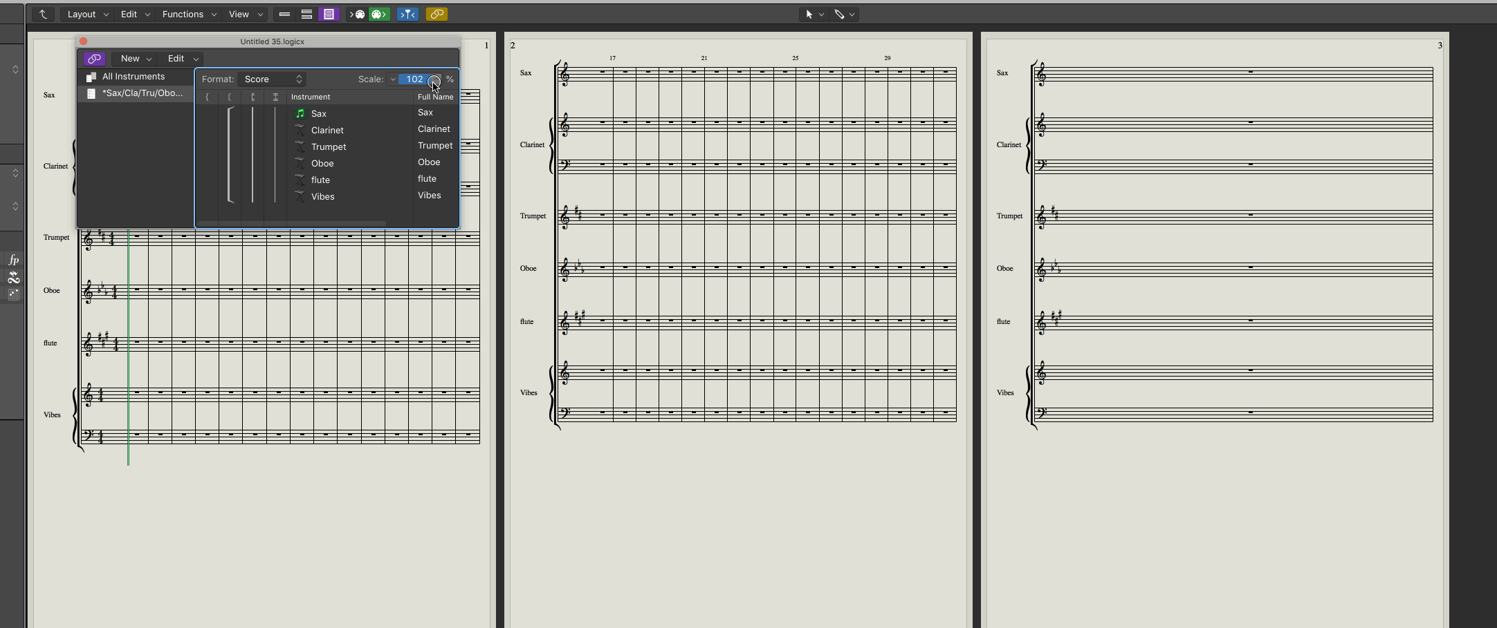Varying Number of Staves in Score Layout - Logic Pro - Logic Pro Help