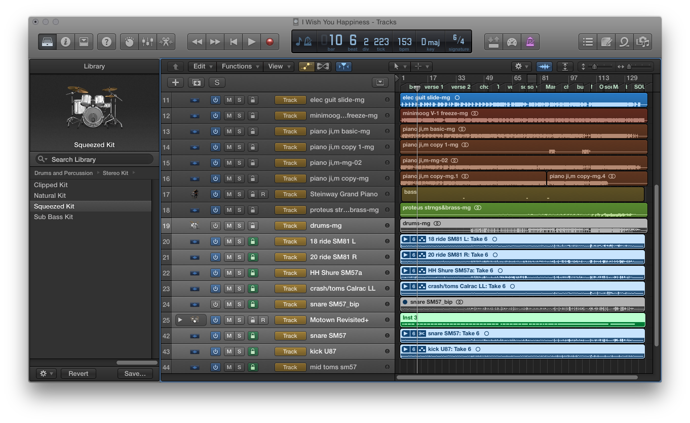 Create Track Stack in Track menu is grayed out - Logic Pro - Logic Pro Help