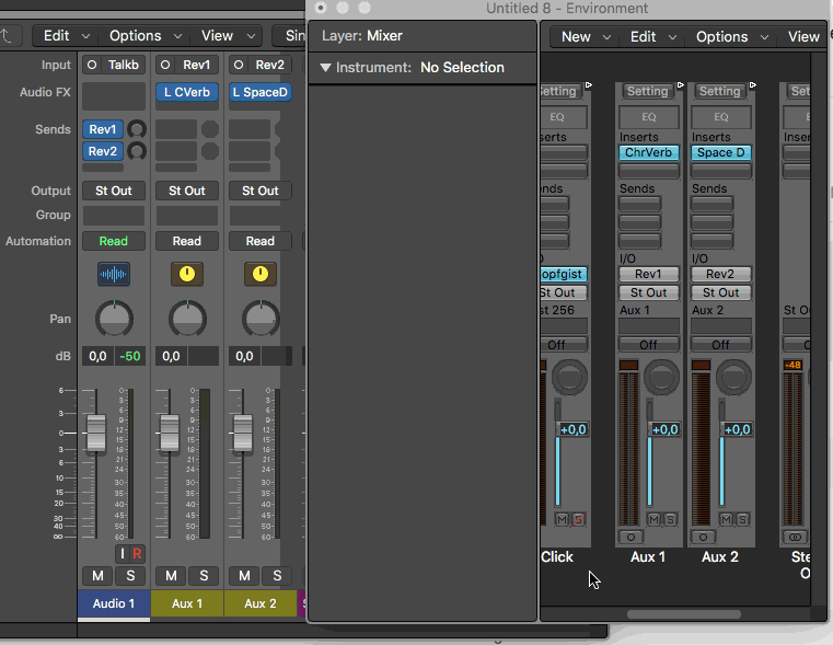 Change the ordering of the AUX channels in the mixer - Logic Pro ...
