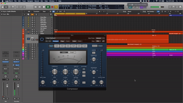 Logic compressor showing different input level than fader - Logic Pro ...