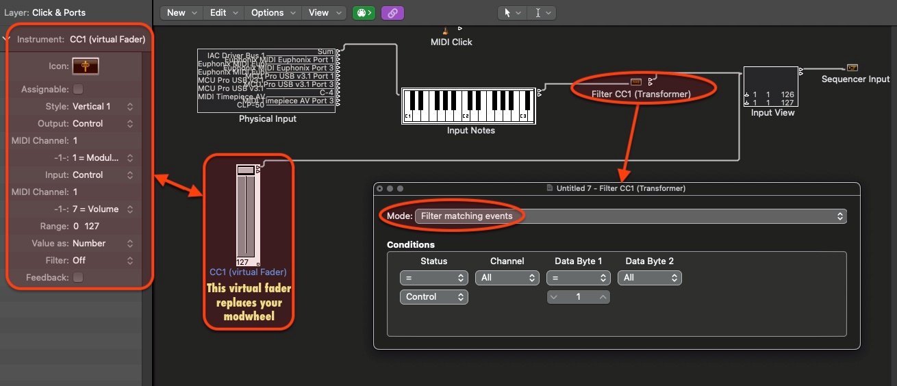 Change mod wheel to different fader on my keyboard via Logic?? - Logic ...