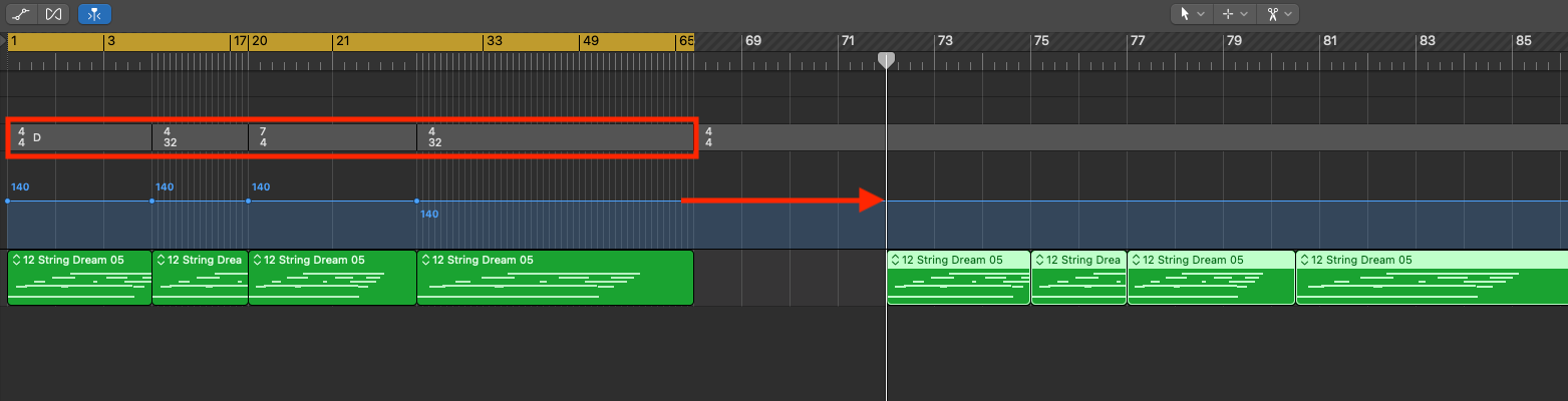 Moving and add in sections in Logic - Logic Pro - Logic Pro Help