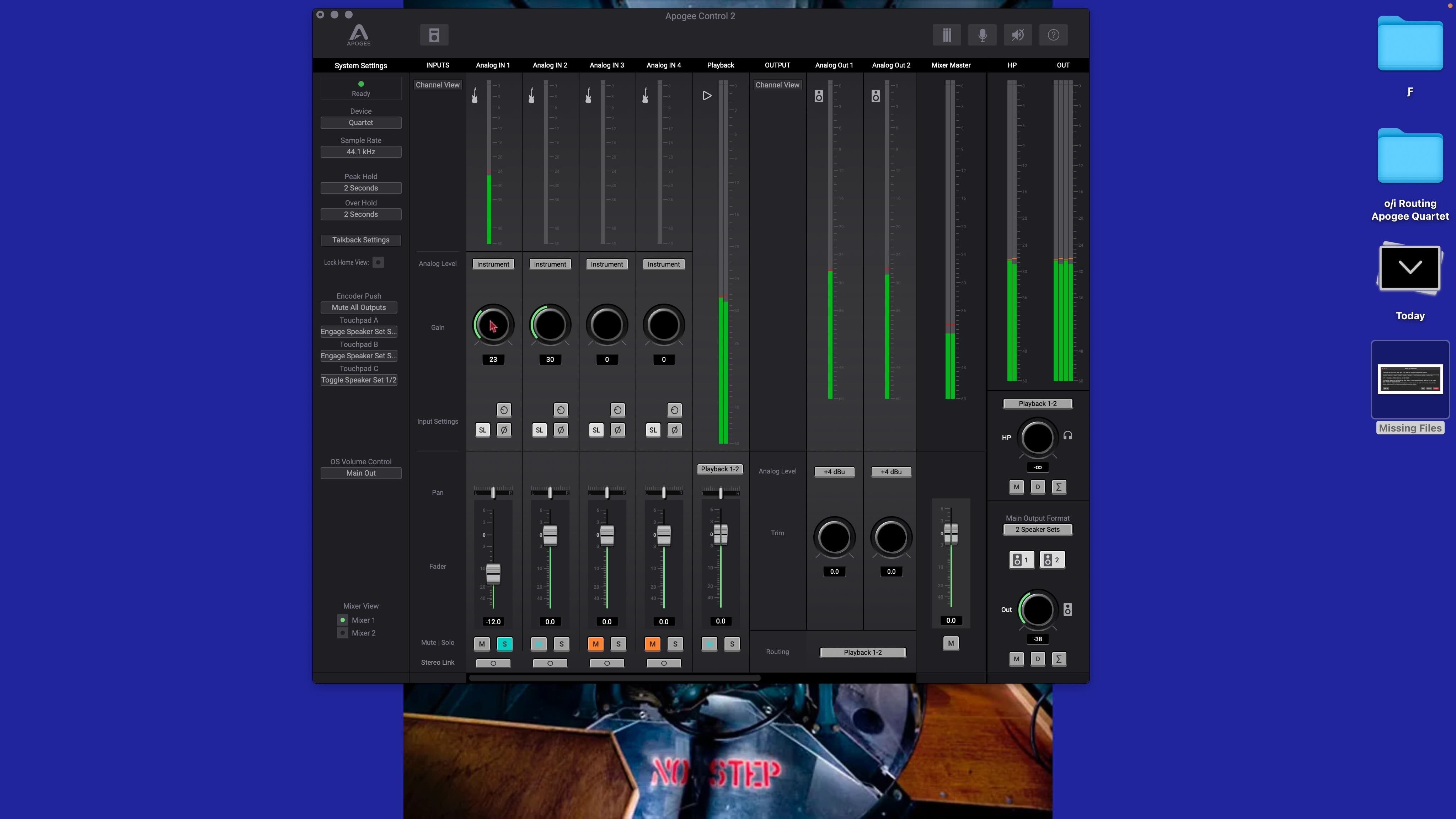 No guitar Audio output, suddenly, but audio output when selecting ...