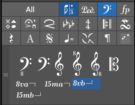 How to insert 8vb in score editor to affect notes in midi channel 2 ...