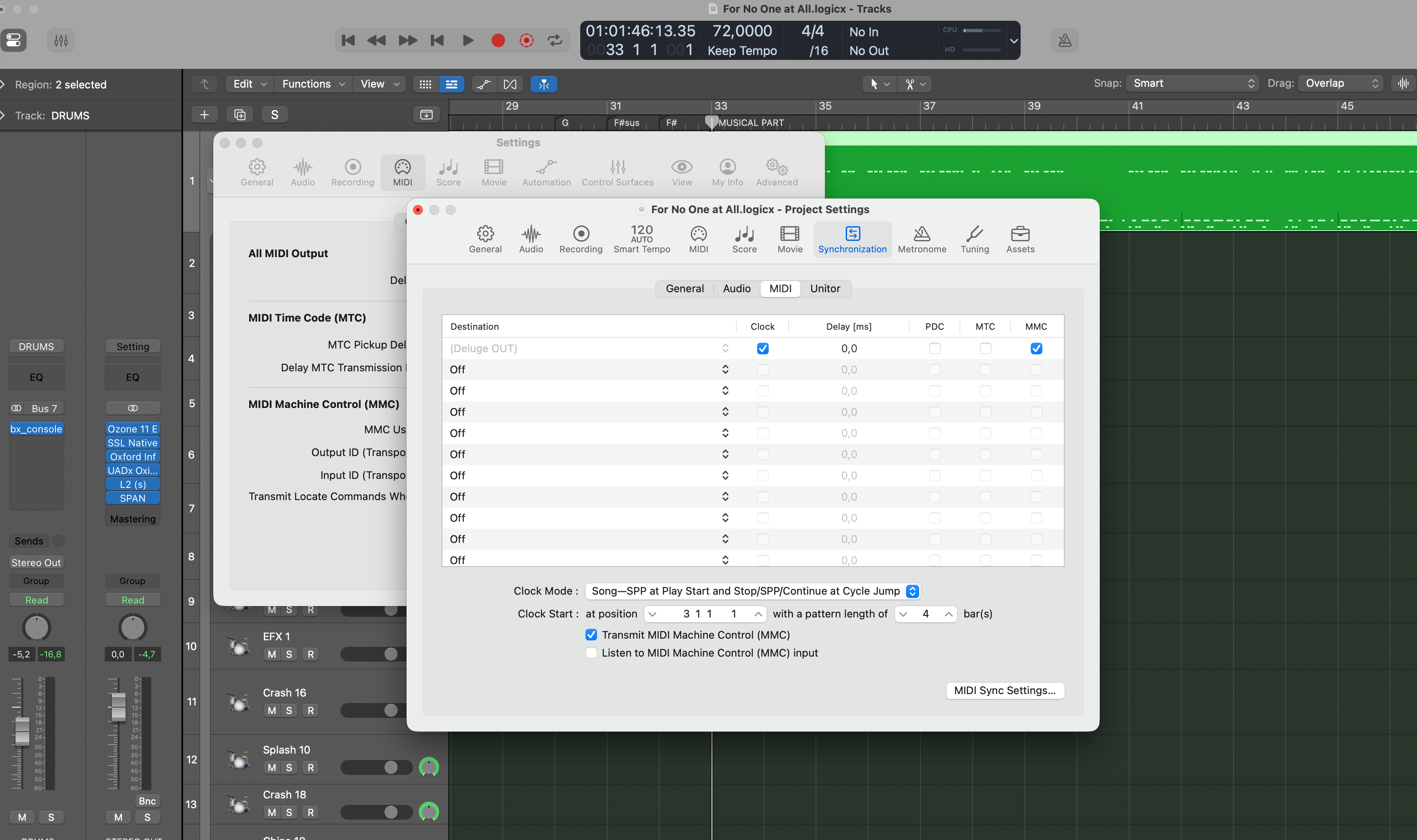 MIDI Sync On/Off?! - Logic Pro - Logic Pro Help
