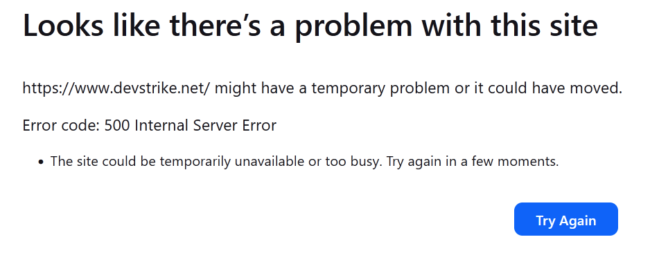 PSA: Error code: 500 Internal Server Error - Potential Weird ...
