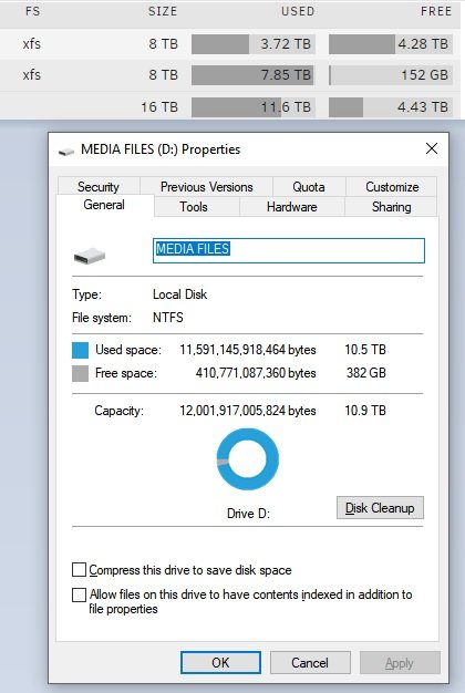 Files space used higher compared to Windows - General Support - Unraid