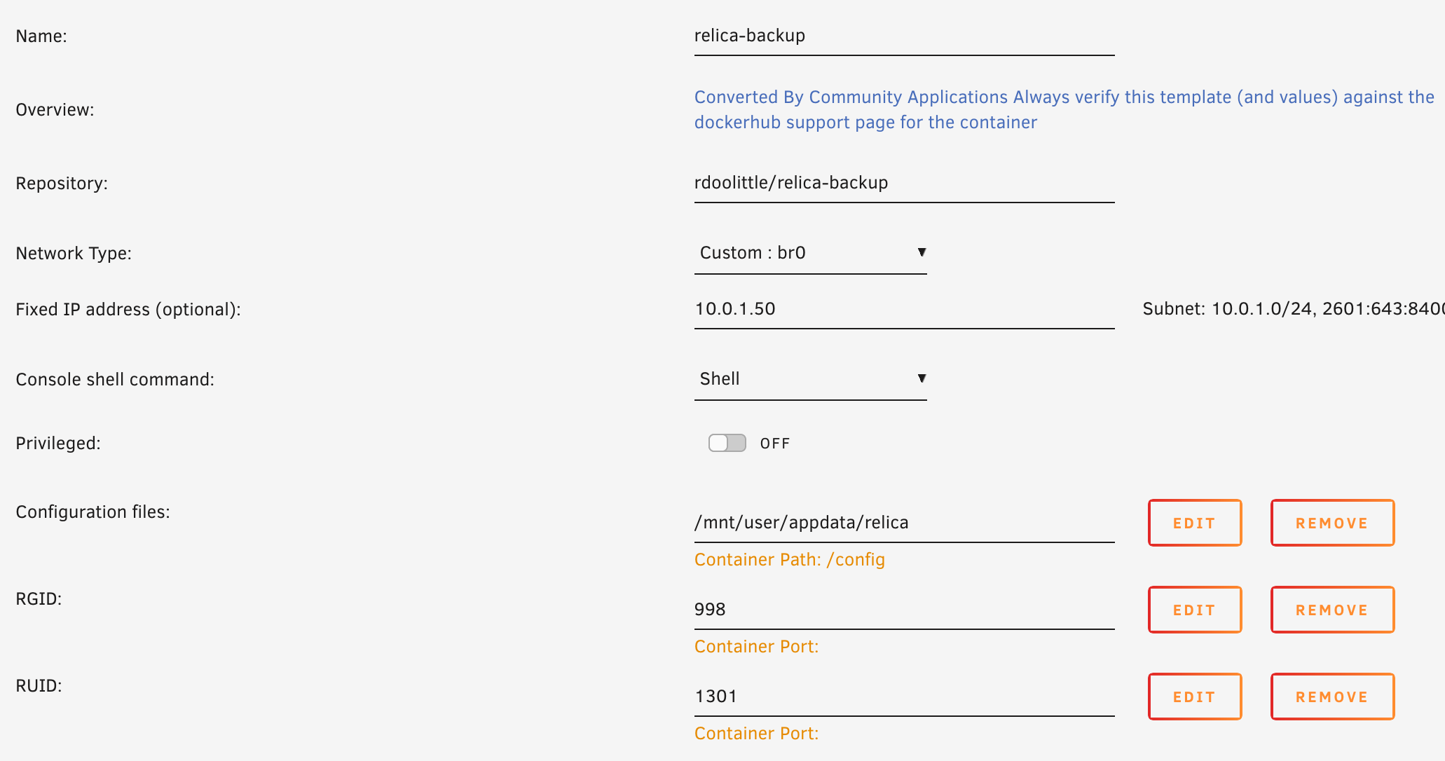 Backing up - Relica/Restic to Wasabi docker - General Support - Unraid