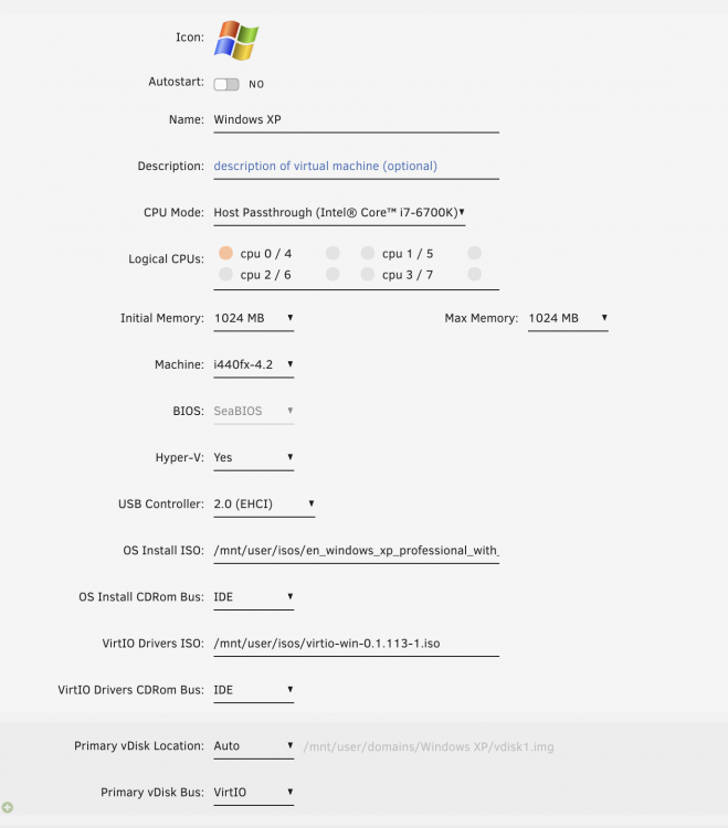 [SOLVED] Windows XP Help - VM Engine (KVM) - Unraid