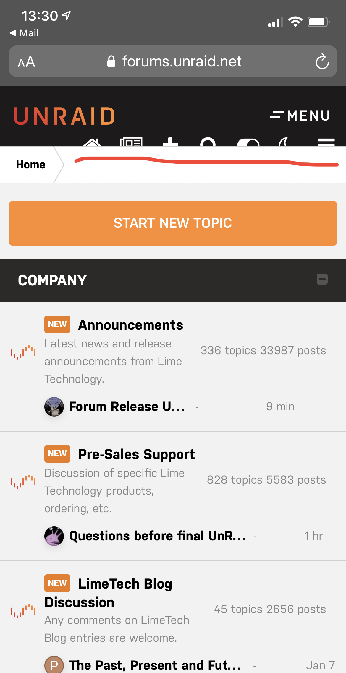 Header Truncated on Mobile After Latest Update - Forum Feedback - Unraid