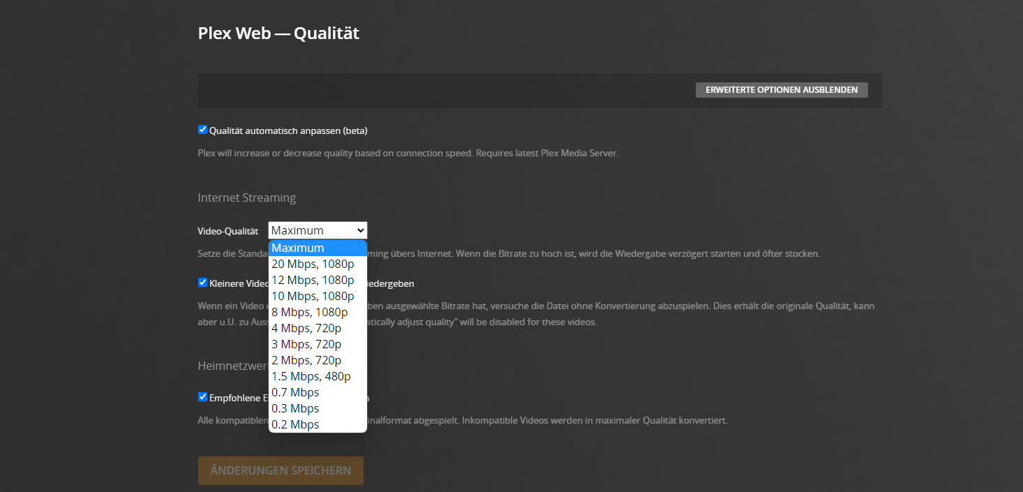 Plex - Capped bei HW 2mb/s - Deutsch - Unraid