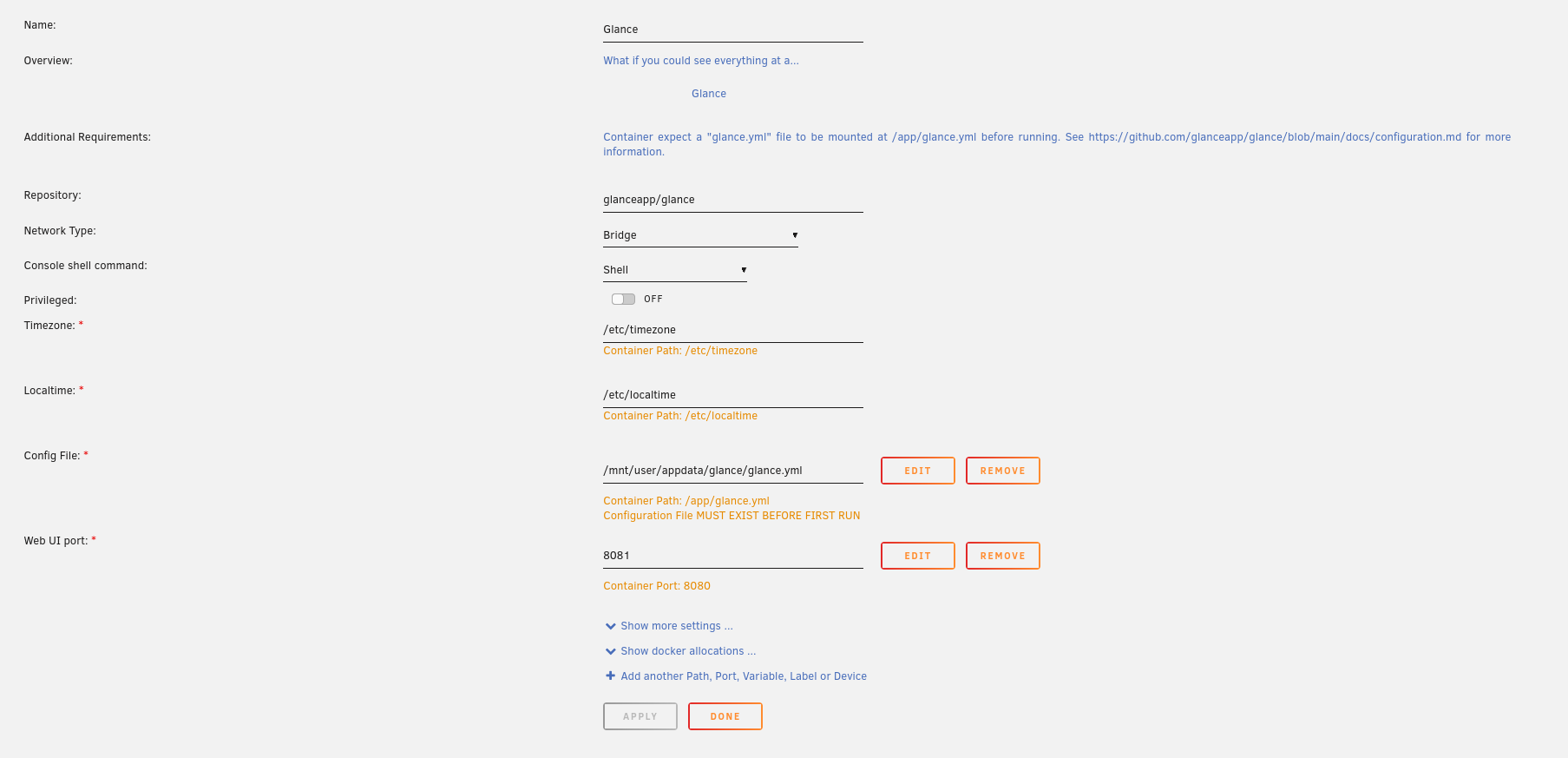 [Support] devzwf - Glance - Docker Containers - Unraid