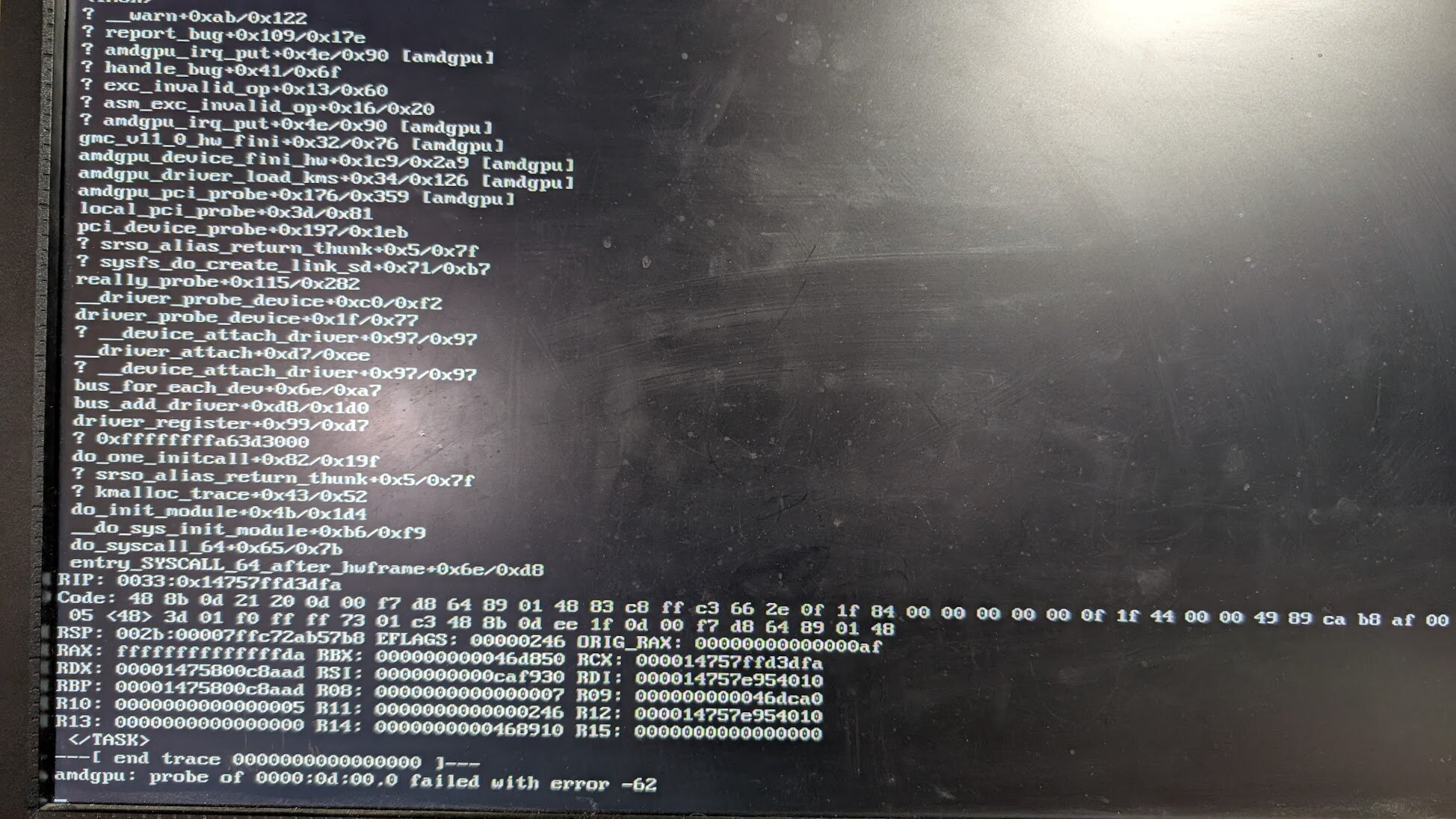 AMD 5-8500G - UEFi boot calltrace iGPU - direct firmware load for ...