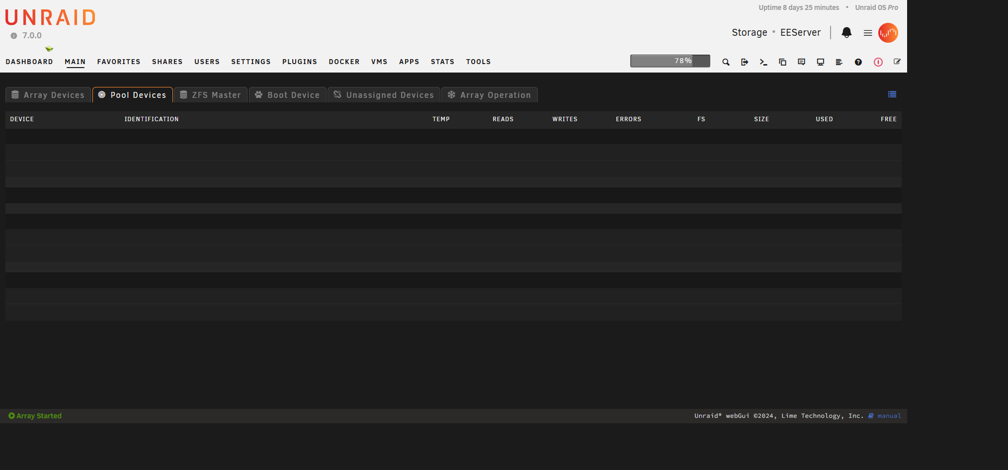 Unraid WEBUI MAIN not working/blank - General Support - Unraid