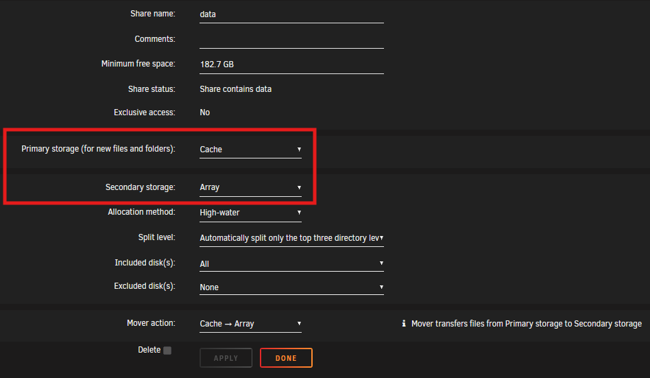 Newbie - there is no "use cache for new files" option in my Share ...