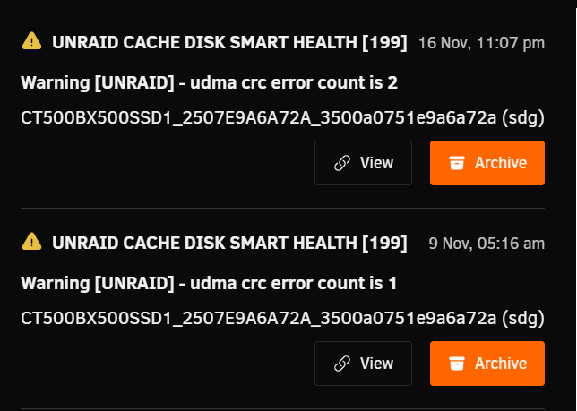 UDMA CRC Count is 1 - General Support - Unraid