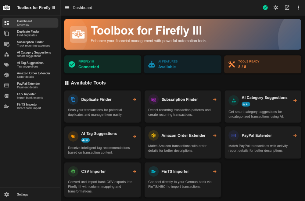 [SUPPORT] Toolbox for Firefly III - Docker Containers - Unraid