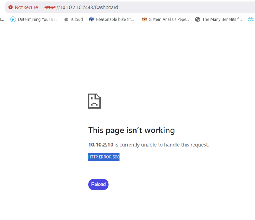 Page not working HTTP ERROR 500 - General Support - Unraid