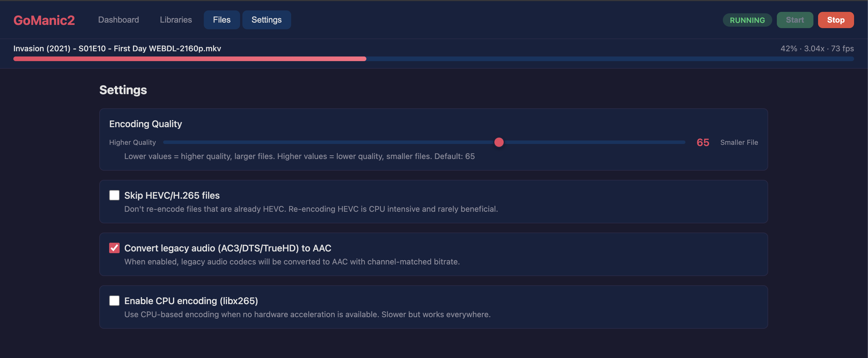 Anyone interested in an free alternative unmanic that supports Linux ...