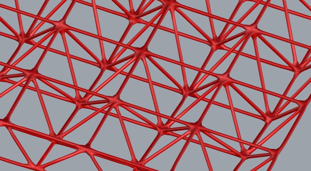 trying to print a 3d grid - space truss - lots of bridging etc ...