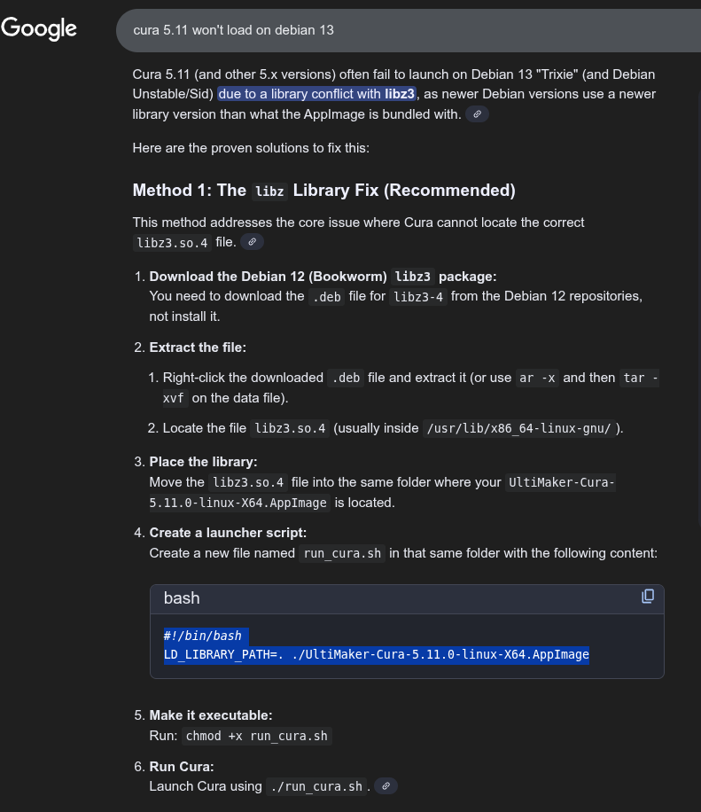 Cura 5.11 install woes (Linux) - UltiMaker Cura - UltiMaker Community ...