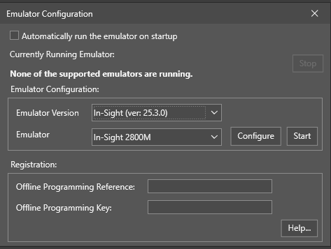 In-Sight Vision Suite Emulator Configuration - In-Sight Vision Suite ...