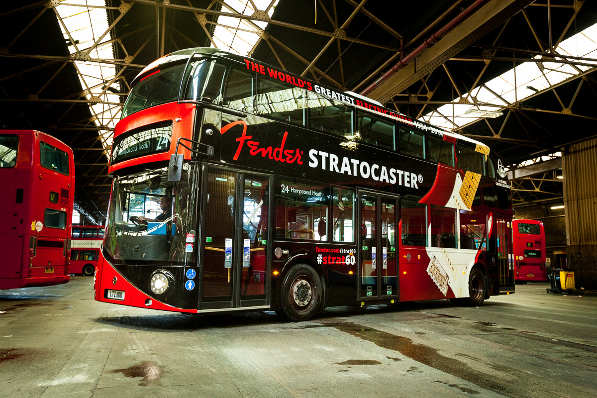 FENDER® STRATOCASTER® GUITAR & ROUTEMASTER DOUBLE-DECKER BUS CELEBRATE ...
