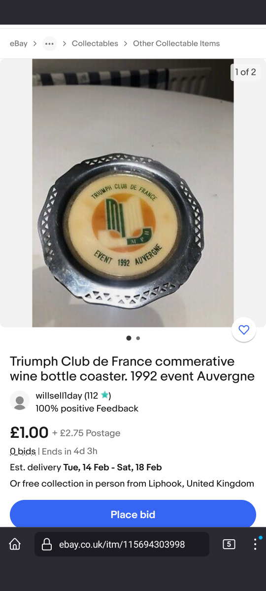 Triumph Memorabilia - Parts For Sale - Club Triumph Ltd