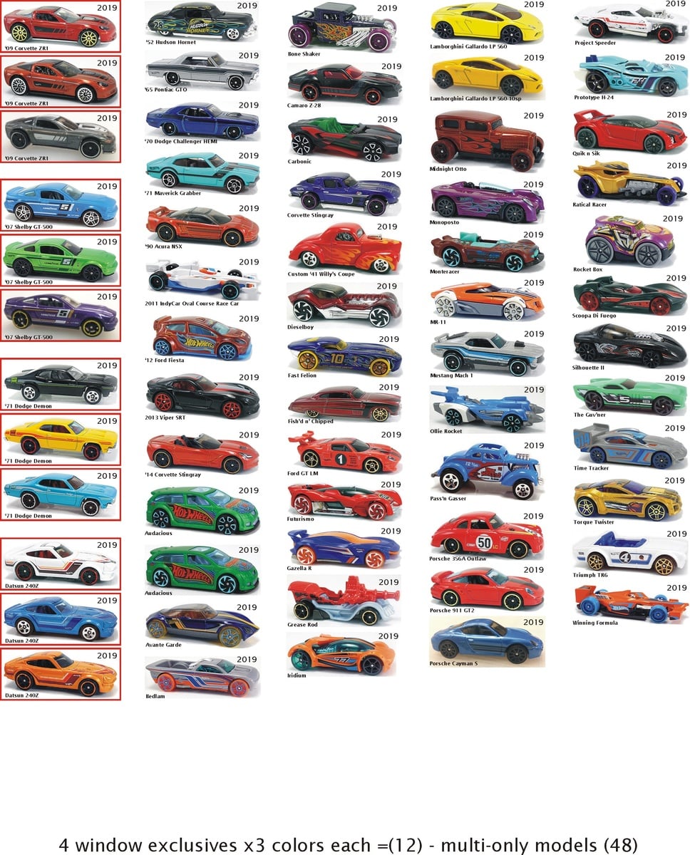 Multi-Pack Model Charts New Official - Hot Wheels Mainline Cars & More ...