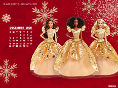 December 2020 Calendar - 2020 Holiday Barbie Dolls - Barbie Downloads ...