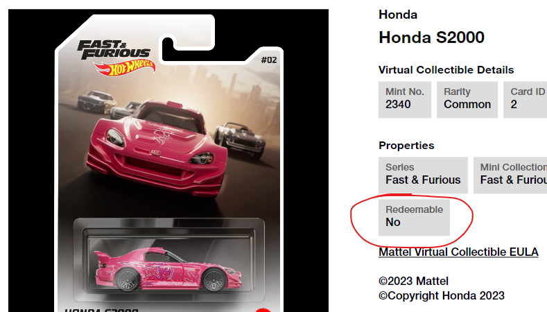 Fast and Furious NFT Catalog - General Discussion - Mattel Creations