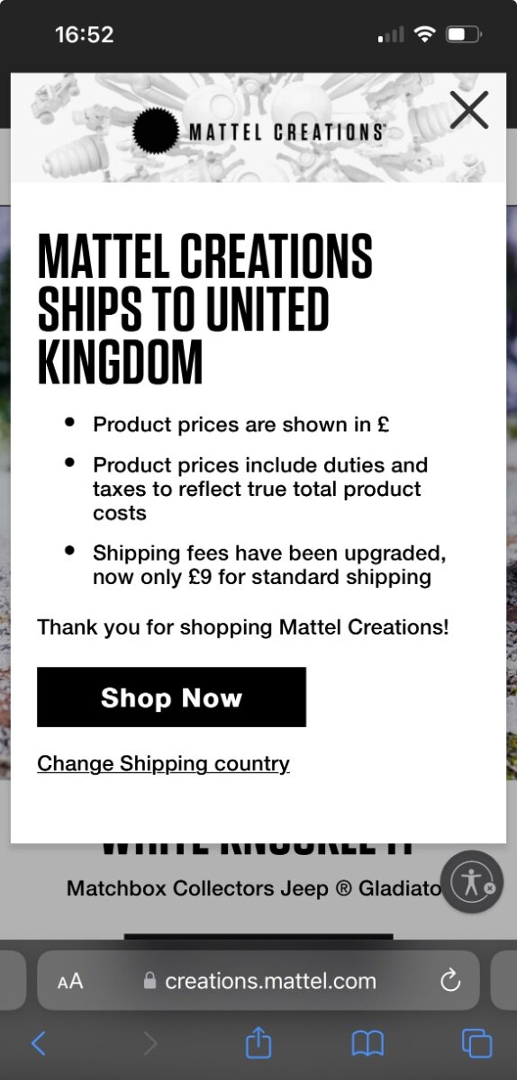 UK delivery and customs??? - Customer Support - Mattel Creations