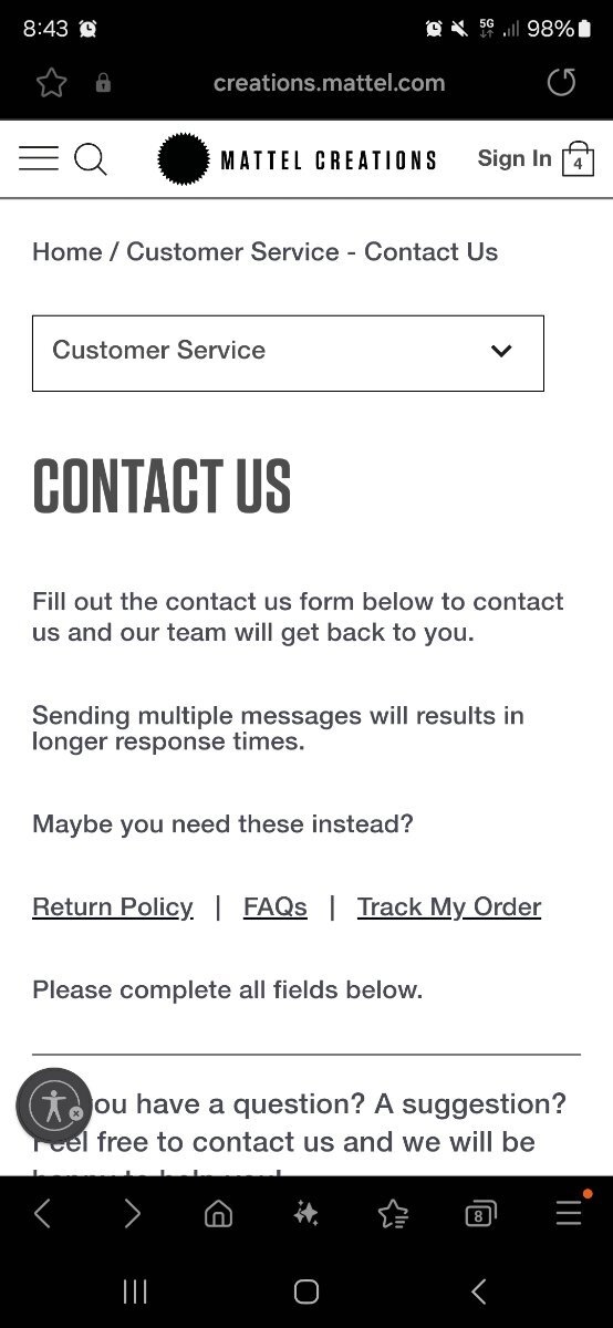 Mi experiencia, y primera compra - Customer Support - Mattel Creations