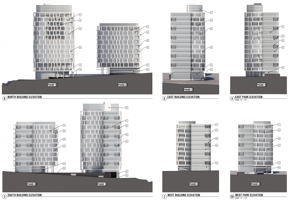 Albion Music Row (28 stories/340'/458 units and 20 stories/250'/392 ...