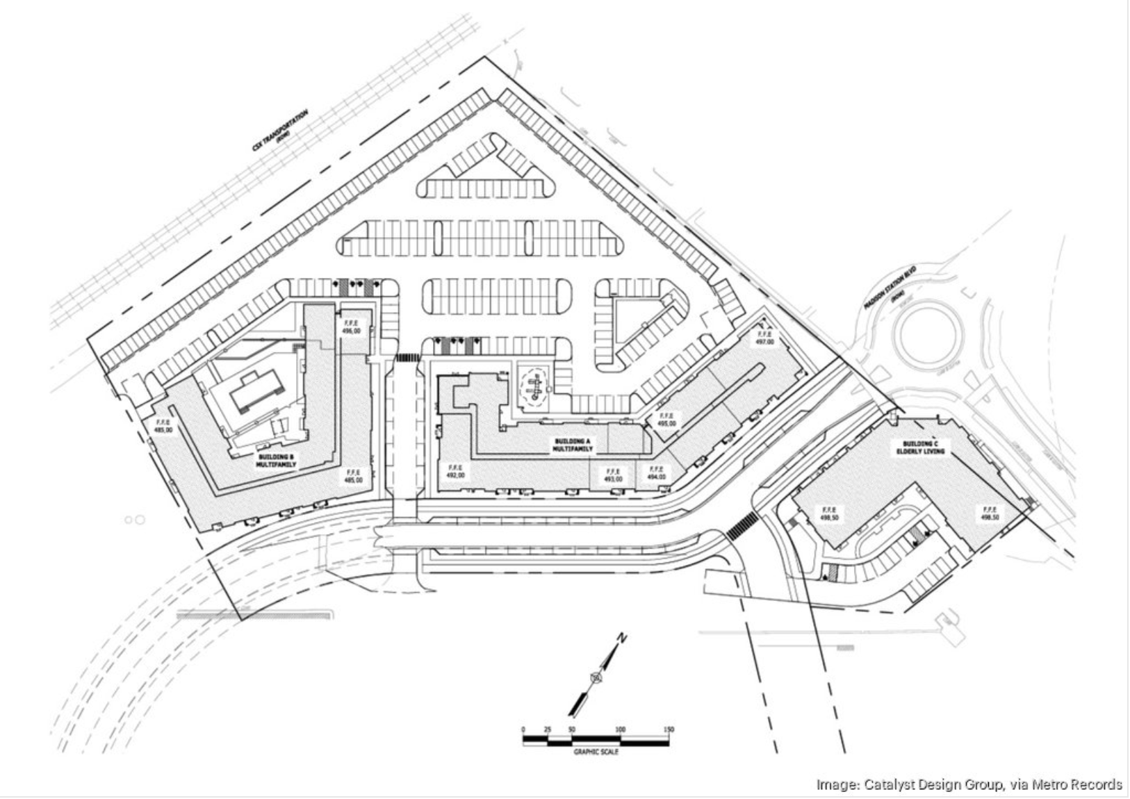 Madison Station (1- 6 stories, 1,767 residential units, 216,000 sq. ft ...