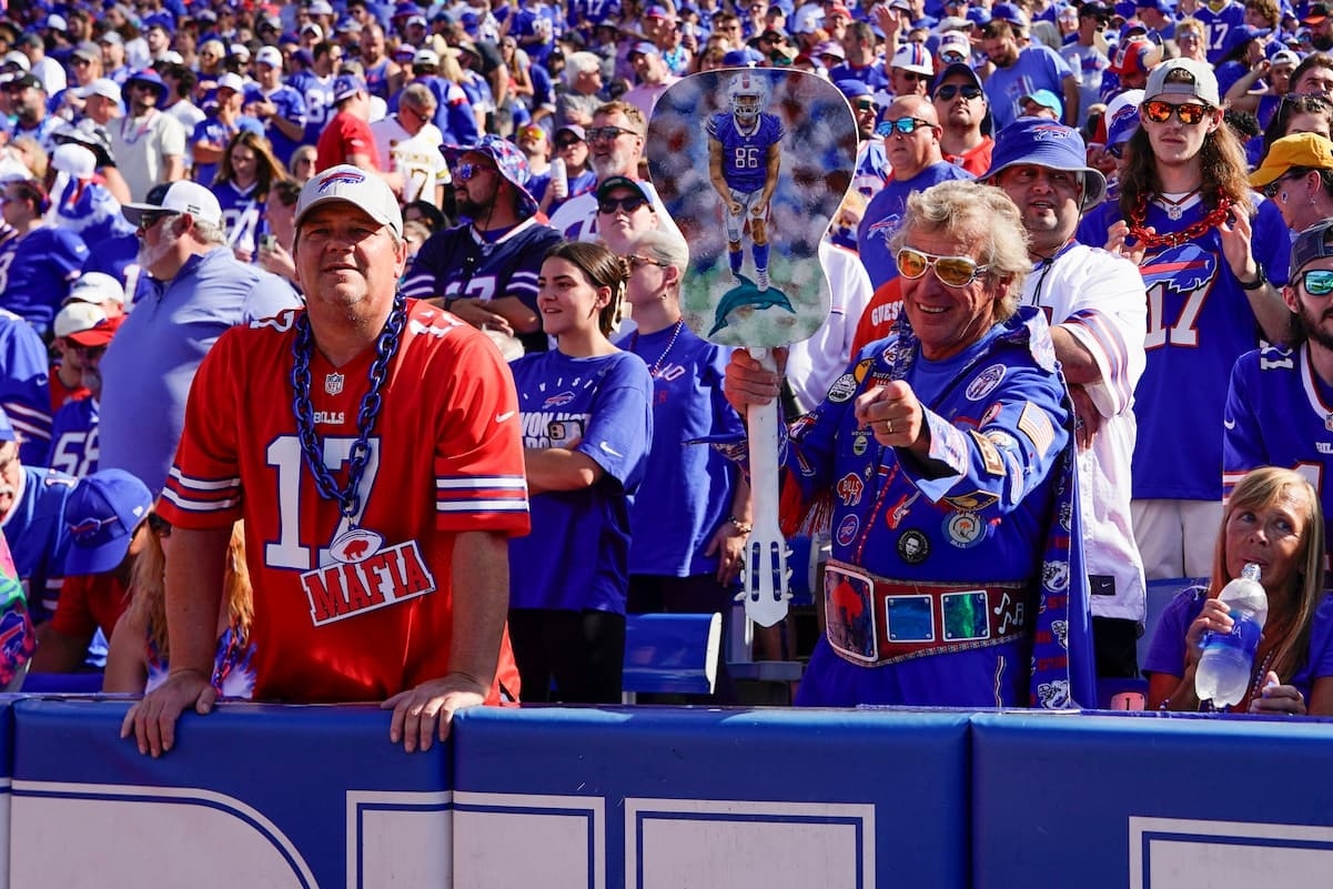 Bills Fans watch the game against the Miami Dolphins at Highmark ...