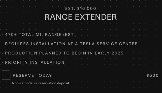 Tesla delays bulky $16,000 Cybertruck range extender release to 2025 ...