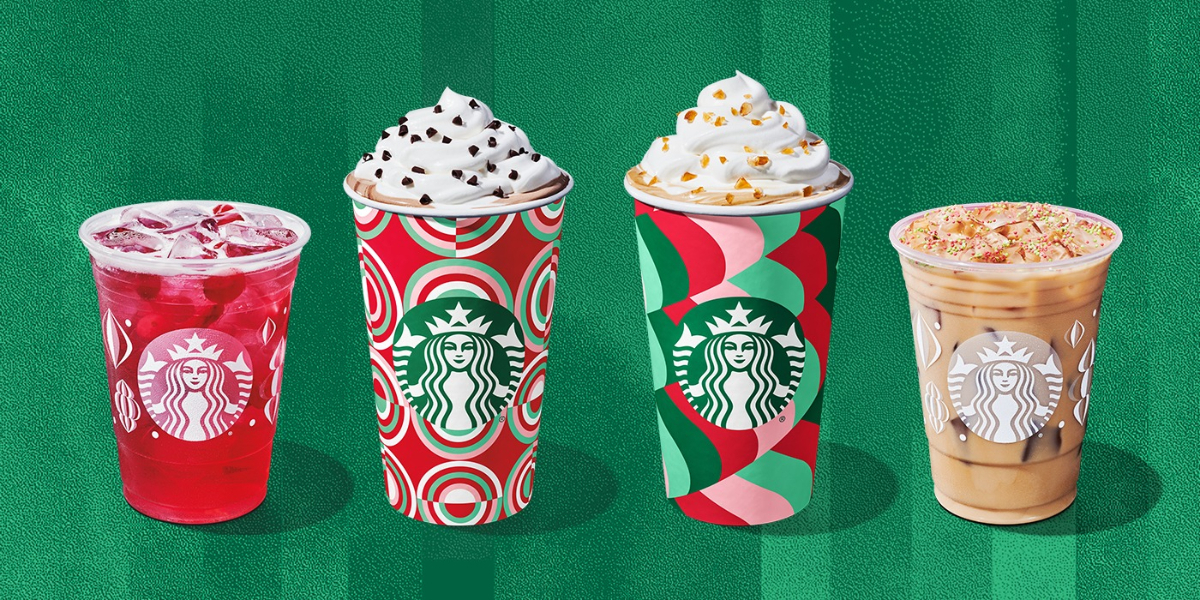 Starbucks debuts 2024 holiday cups & menu celebrating being 'Merrier ...