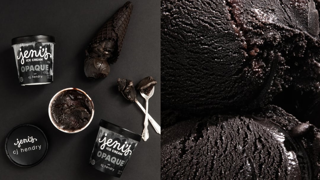 Jeni's serves all-black 'OPAQUE' ice cream, devoid of color's ...