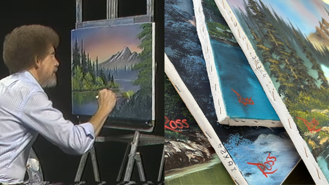 30 Bob Ross paintings head to auction to save public broadcasting after ...