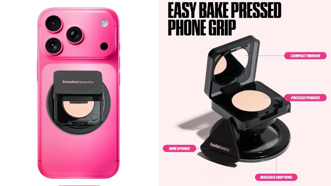 Huda Beauty dials in 'Easy Bake' phone grip loaded with powder in 8 ...