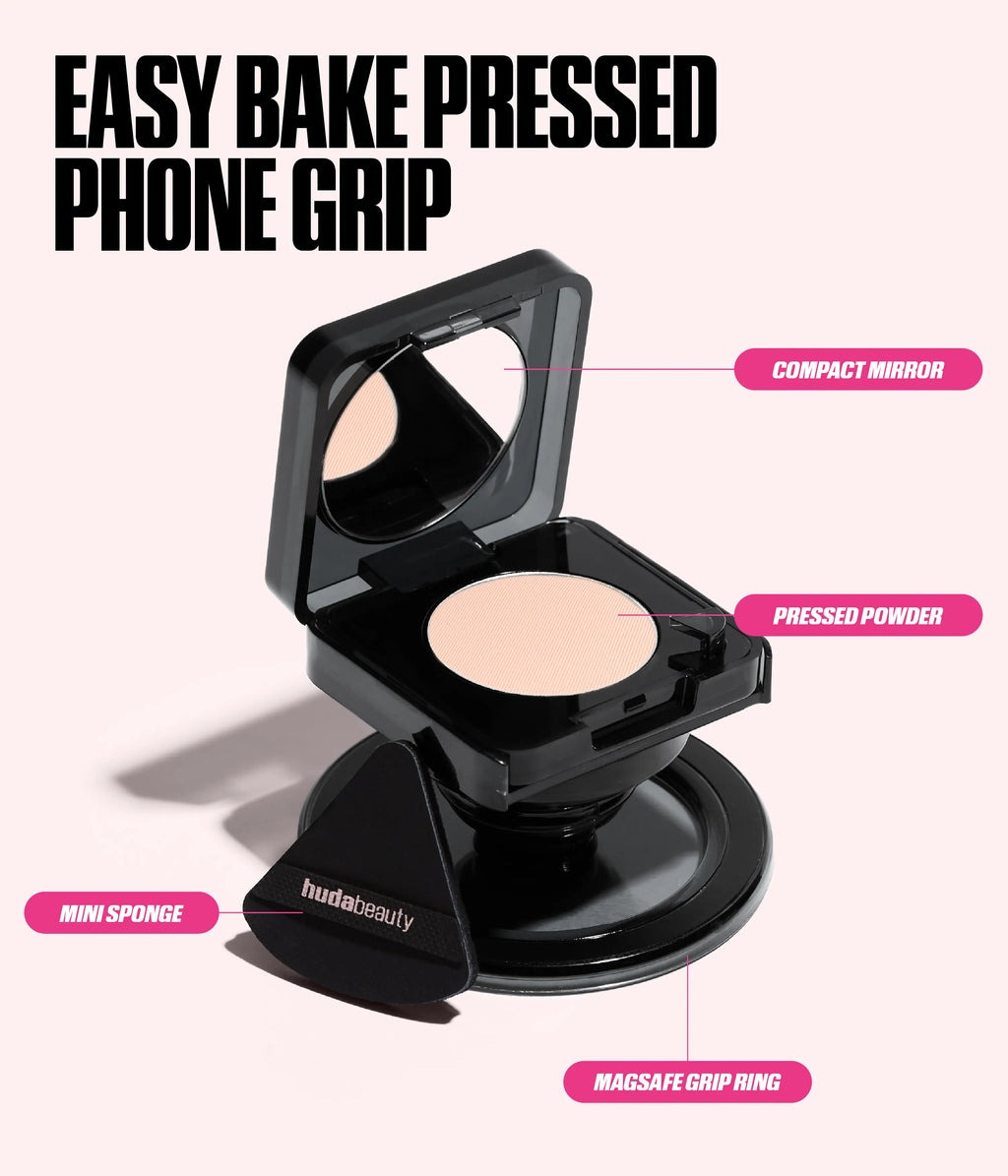 Huda Beauty dials in 'Easy Bake' phone grip loaded with powder in 8 ...