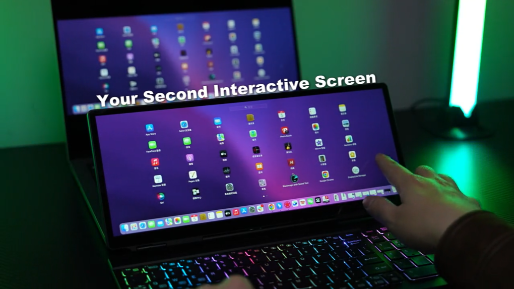 This ultra-thin folding keyboard comes with a built-in 4K touch display ...