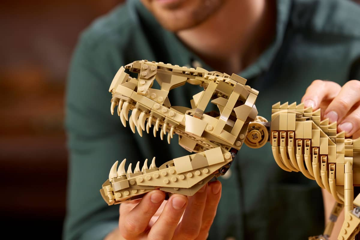 LEGO turns the Tyrannosaurus rex into a striking museum-style fossil ...