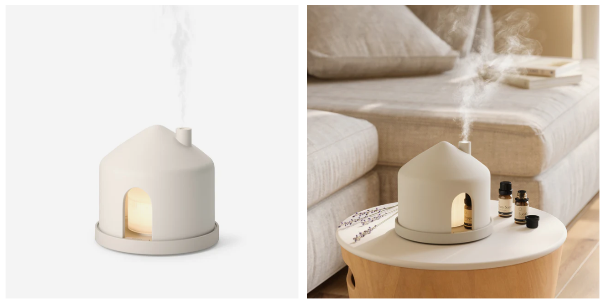 House-shaped diffuser brings scent and soft lighting into one ...