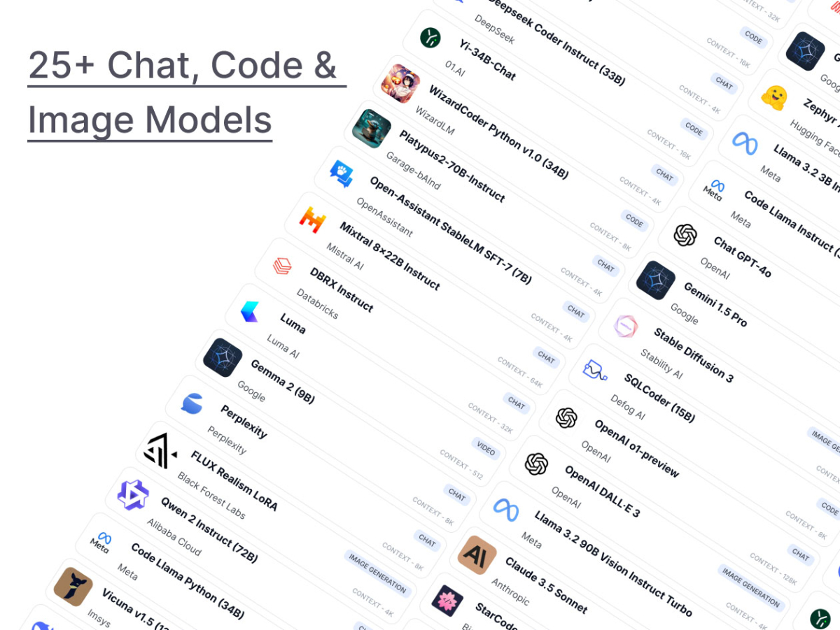 This platform brings 20+ AI models together for chat and content ...