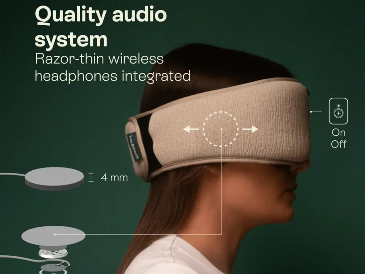 Bluetooth sleep mask pairs 100+ hours of audio stories with comfortable ...