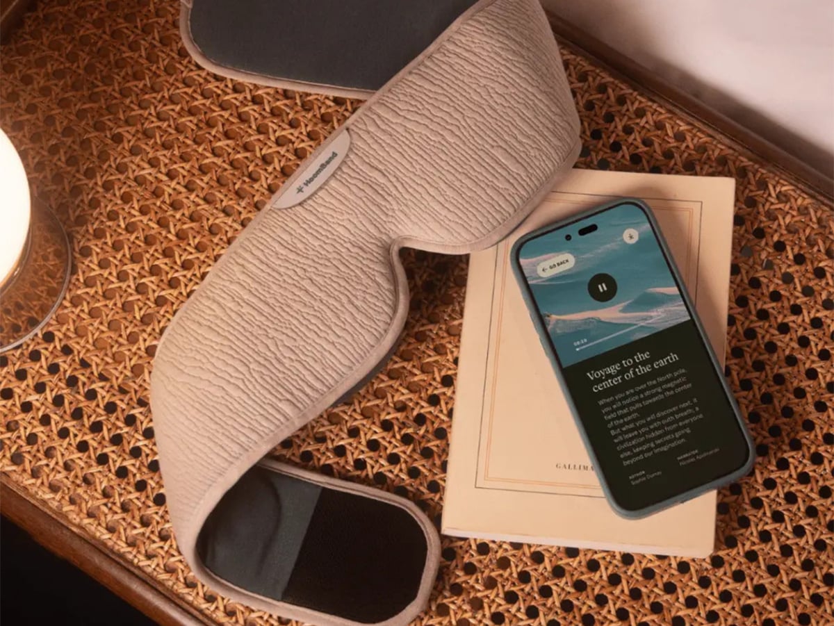 Bluetooth sleep mask pairs 100+ hours of audio stories with comfortable ...